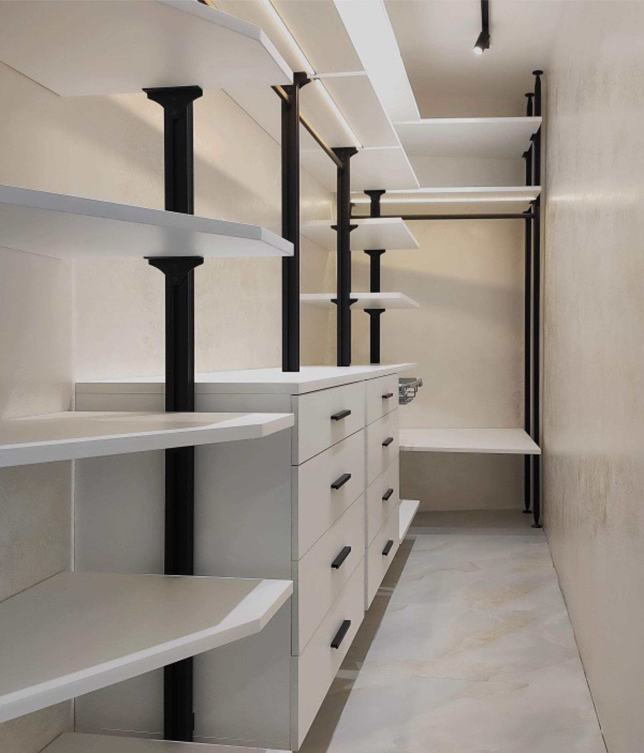 Гардеробная, коллекция ЛОФТ 360 (арт. GLB-01) – Мебель на заказ в ...